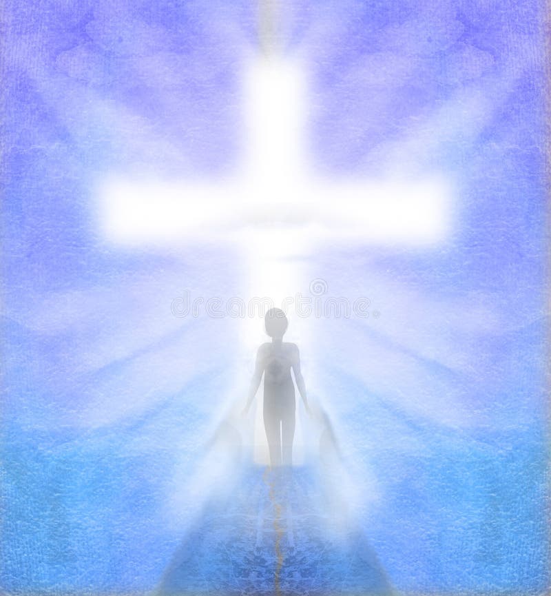 Human Goes in the Direction of the Cross Stock Illustration ...