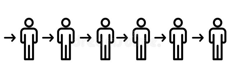 Human Group Icons Set on White Background. Line Style Vector Stock ...