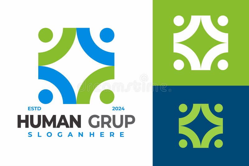 Human Grup Logo Design Vector Symbol Icon Illustration Stock Vector ...