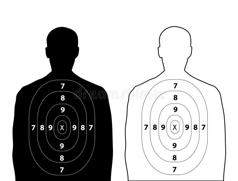 Human gun target on white stock vector. Illustration of challenge ...
