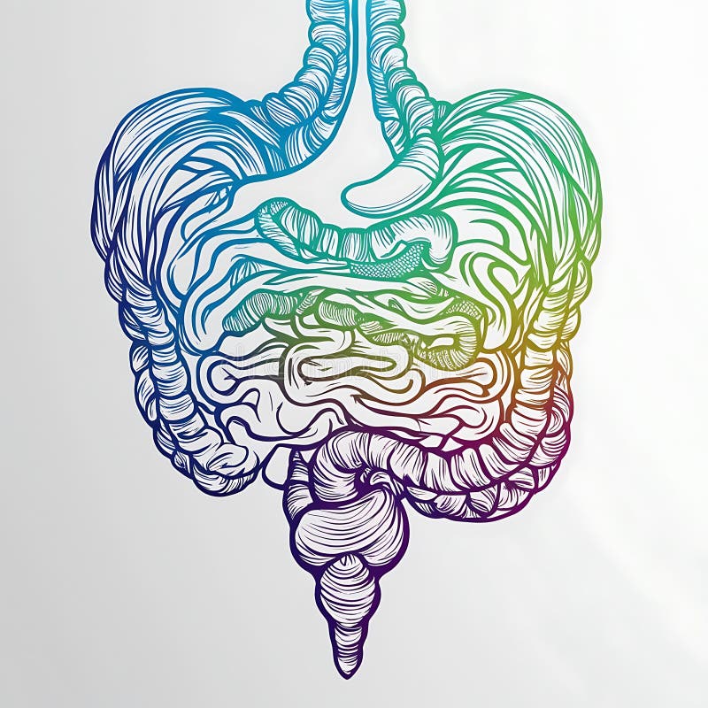 Human Gut Details for Medical Education Wallpaper Illustration Stock ...