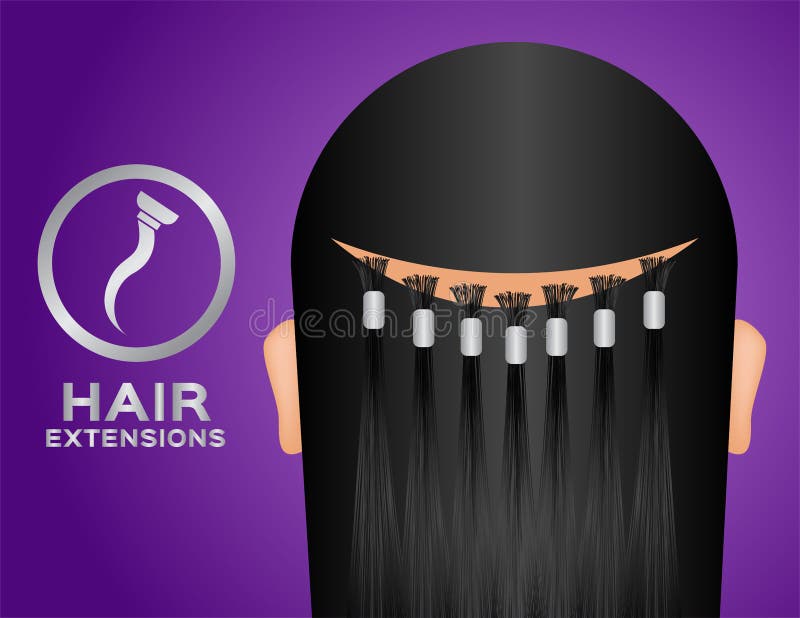 Hair Extensions, Haircut Icons Set Stock Illustration - Illustration of ...