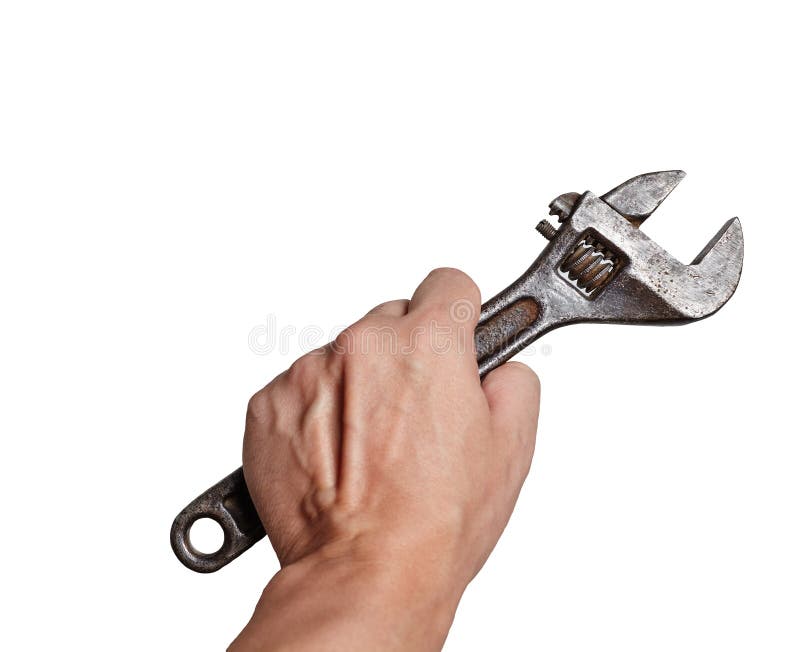 Hand and adjustable wrench stock photo. Image of builder - 26399468