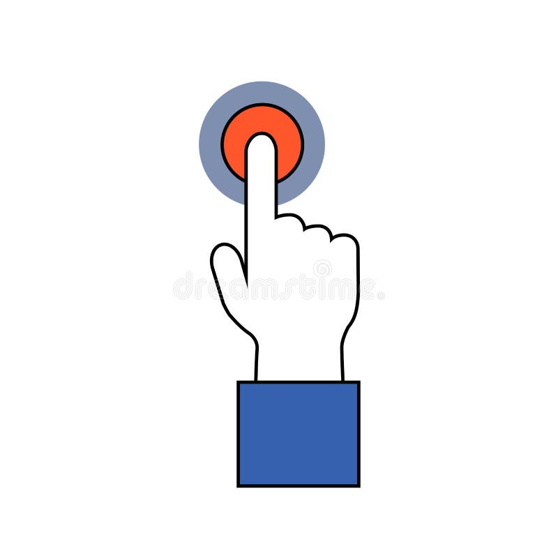 Human Hand on Alert or Alarm Signal. Hand and Finger Icon Stock ...