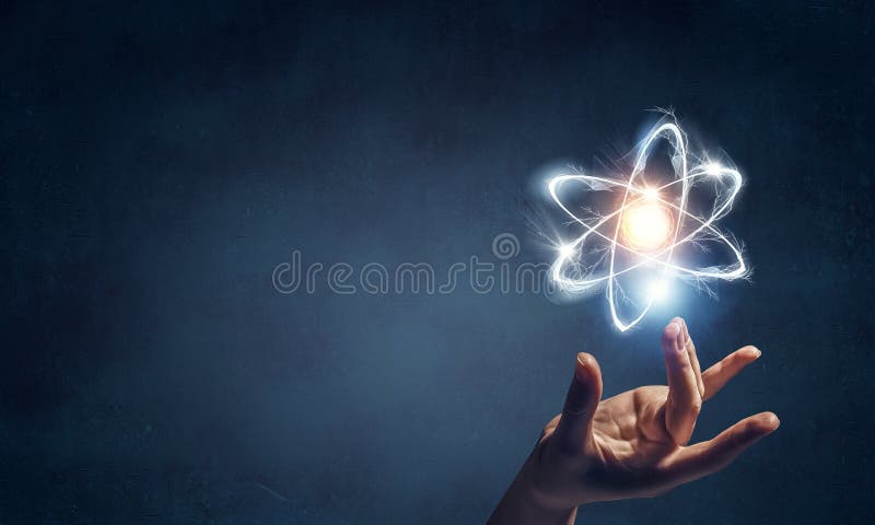 Hand and Atom stock vector. Illustration of hand, welding - 30330008