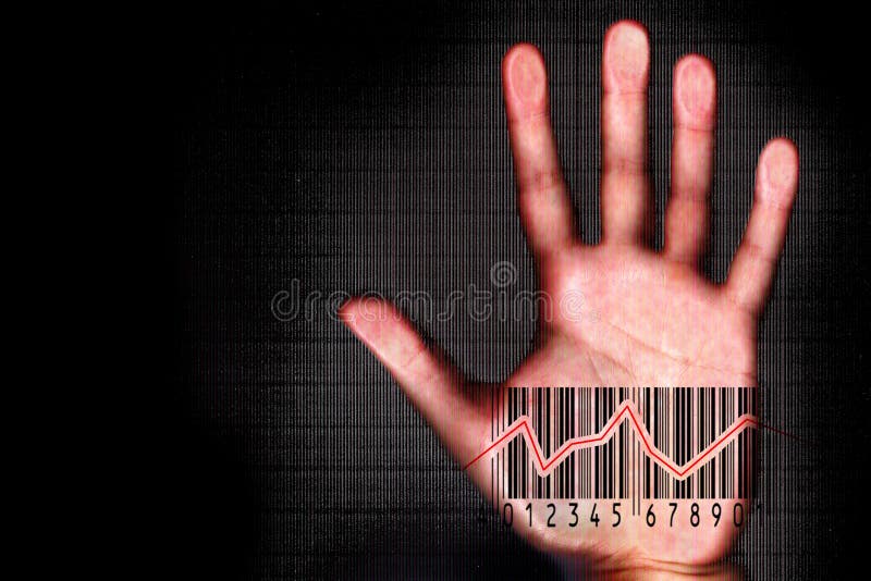Man Hand with Barcode Scanner in Operation. Stock Image - Image of ...