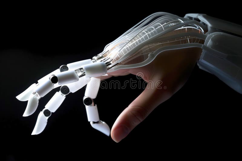 Human Hand with Biomedical Implanted Bionic Fingers Patient Stock Image ...