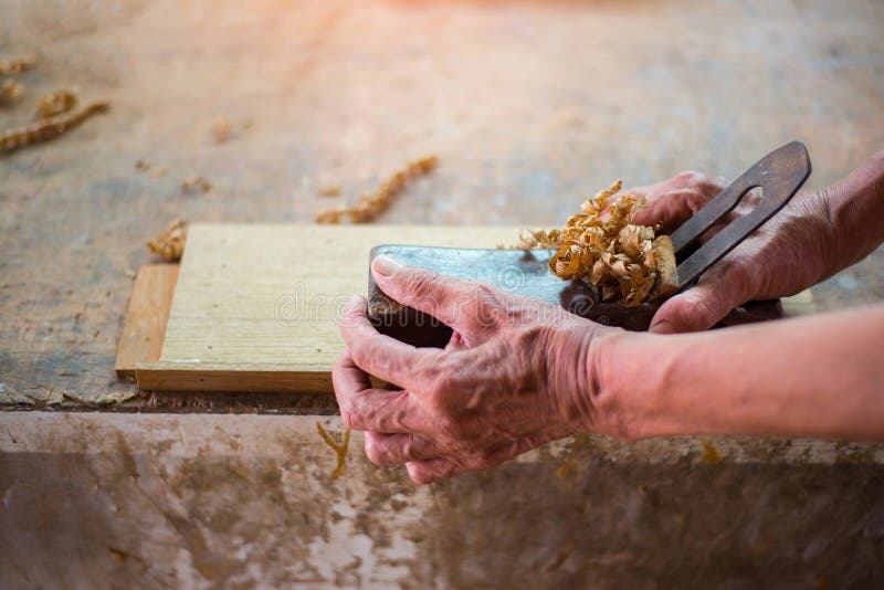 The Human Hand that Carpentry Work with Traditional Methods Stock Image ...