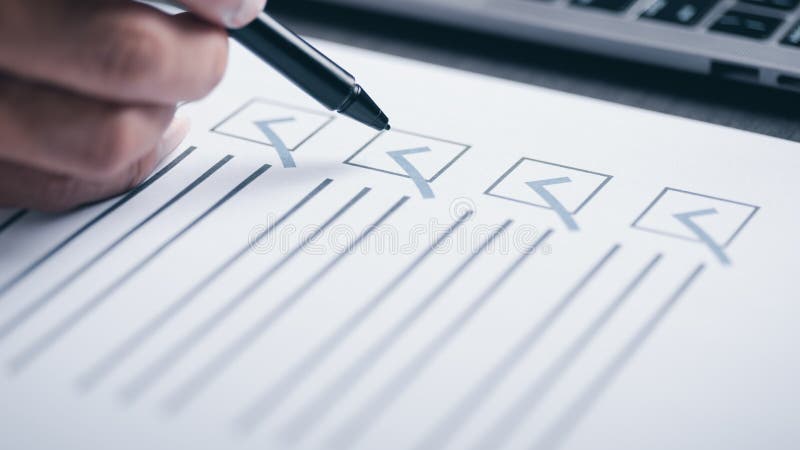 Human Hand Check Mark on Paper,check Concept through Checkboxes ...