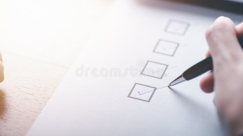 Human Hand Check Mark on Paper,check Concept through Checkboxes ...