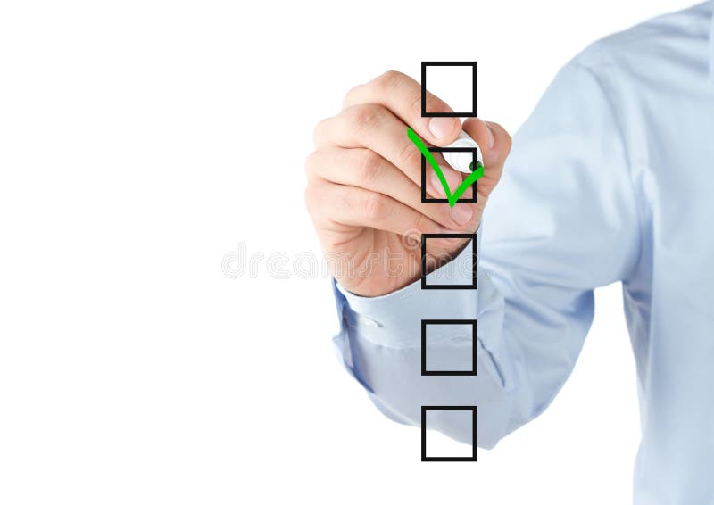 Human Hand Checking the Checklist Boxes Stock Image - Image of check ...
