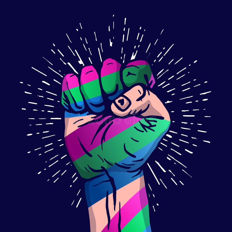 A Human Hand Clenched Into A Fist The Flag Of Polysexual Pride A