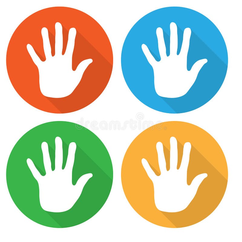 Human Hand, Colourful Web Icon Set, Vector Illustration Stock Vector ...
