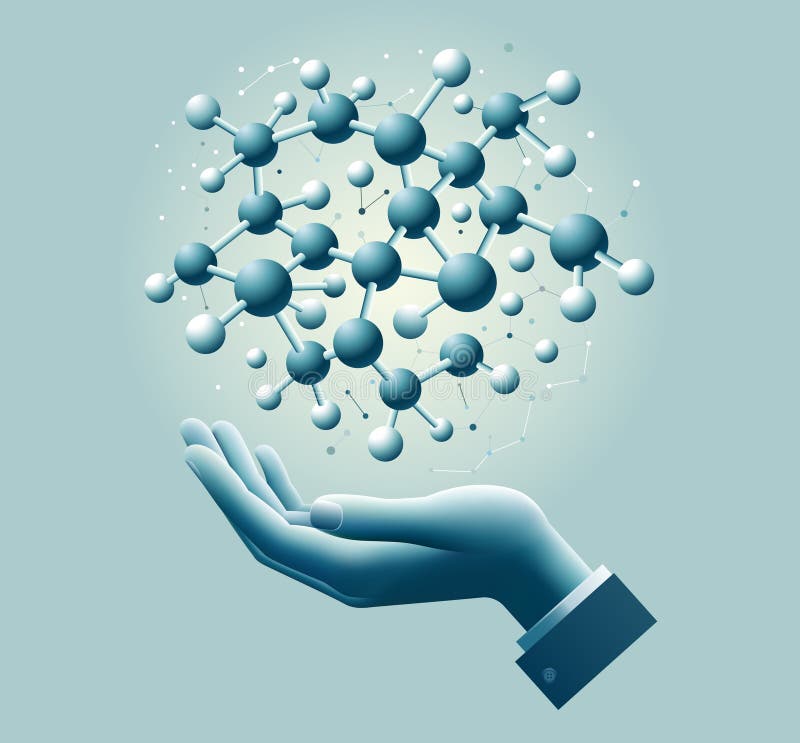 Human Hand with a Complex Molecular Structure Stock Vector ...