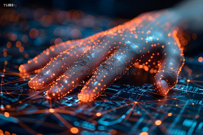 Human Hand on Computer Circuits. the Concept of Development of New ...