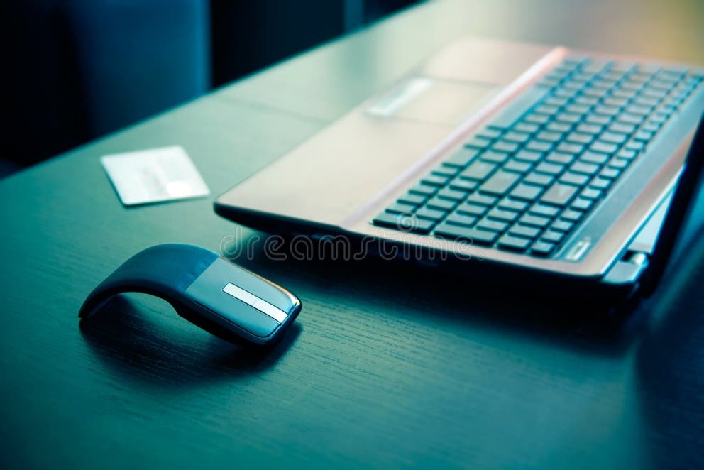 Human Hand on Computer Mouse. Stock Photo - Image of communications ...