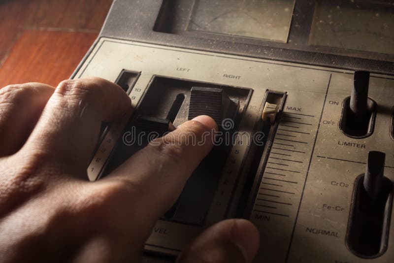 Human Hand Controlling Radio Sound Stock Image - Image of control ...