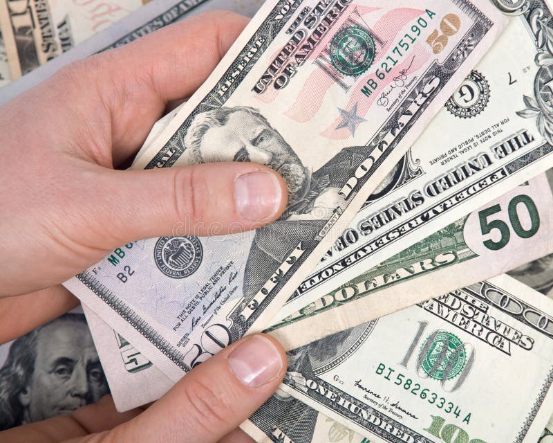 Human Hand Counting Us Dollar Bills Stock Photo - Image of fortune ...
