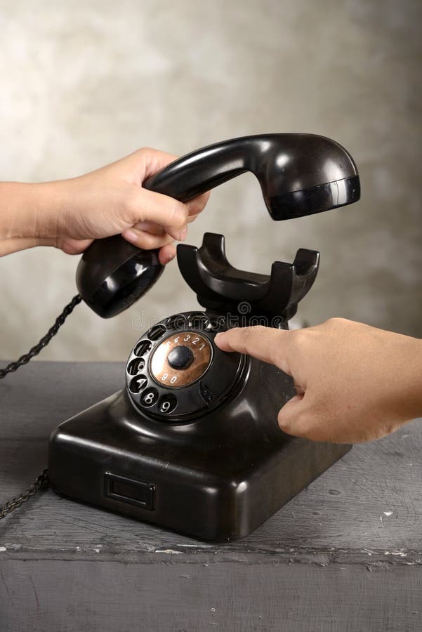 Human Hand Dialing Numbers on Antique Telephone Stock Photo - Image of ...