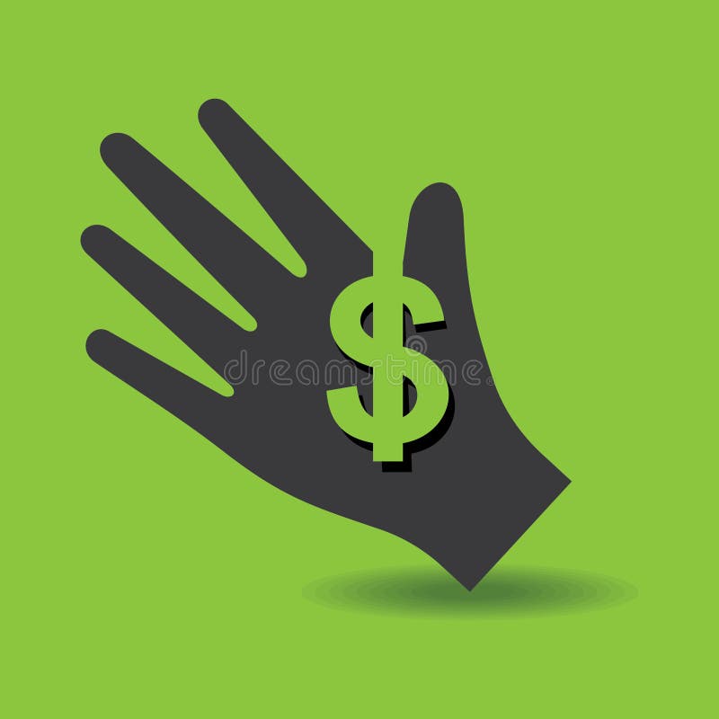 Hand With Dollar Solid Icon. Palm Holding Coin Symbol, Glyph Style ...