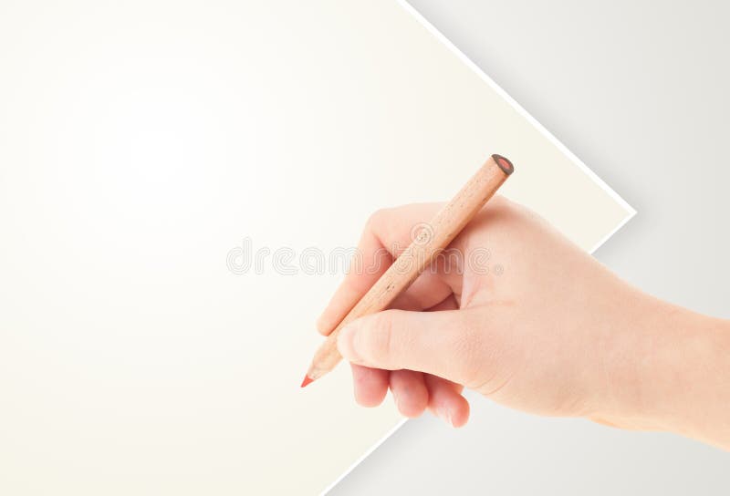 Human Hand Drawing Pencil Empty Paper Template Stock Photos - Free ...