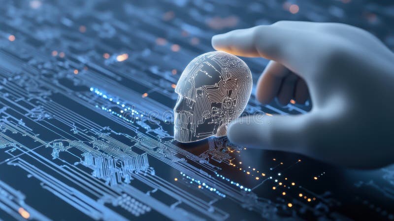 Human Hand Exploring Intricate Circuitry, Glimpse into Technological ...