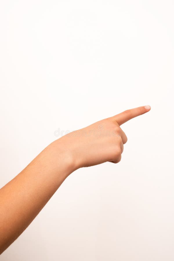 Hand Pointing Finger Isolated on White Background Stock Image - Image ...
