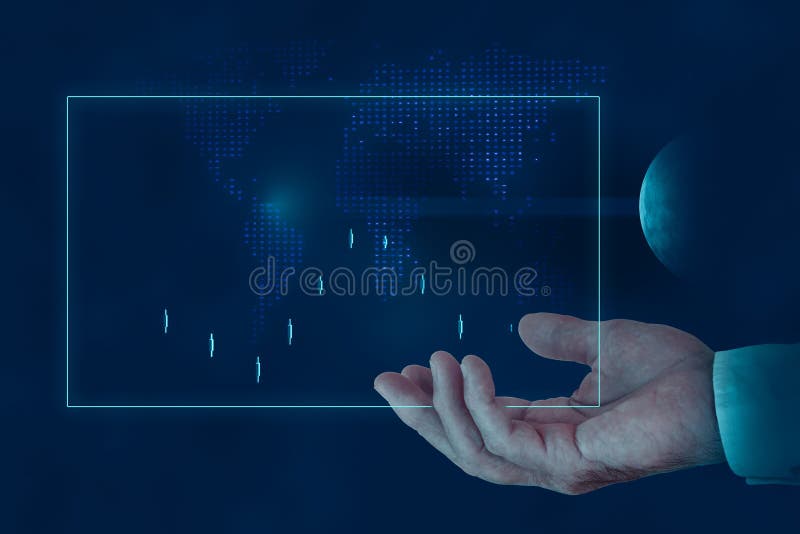 Human Hand with Frame and Infographics. Stock Photo - Image of ...