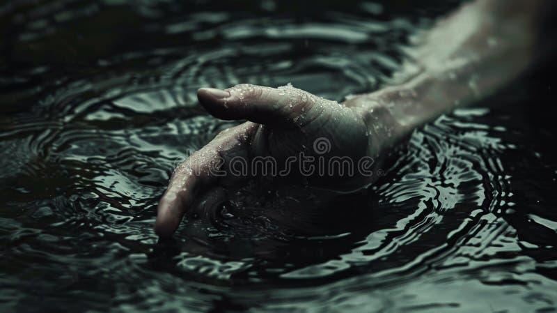 Serene Water Ripple Touch: a Moment of Calm Stock Illustration ...
