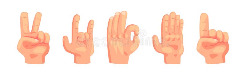 Human Hand Gesture and Pose with Finger Vector Set Stock Vector ...