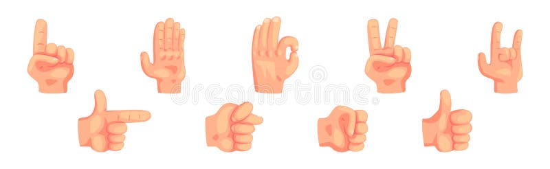 Human Hand Gesture and Pose with Finger Vector Set Stock Vector ...