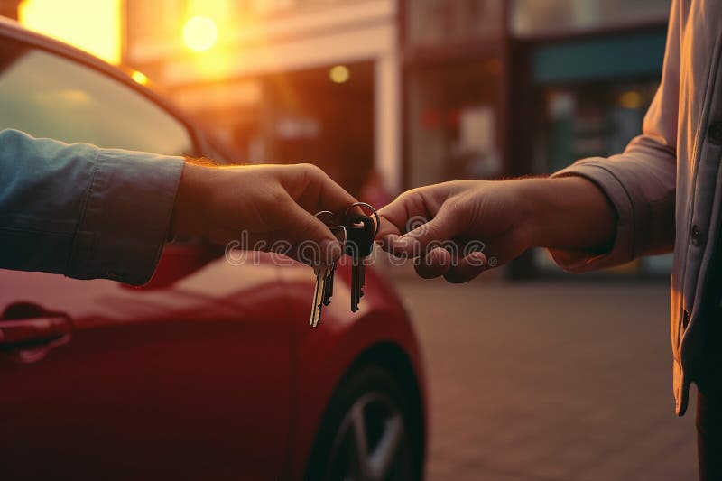 Human hand give car keys stock illustration. Illustration of business ...