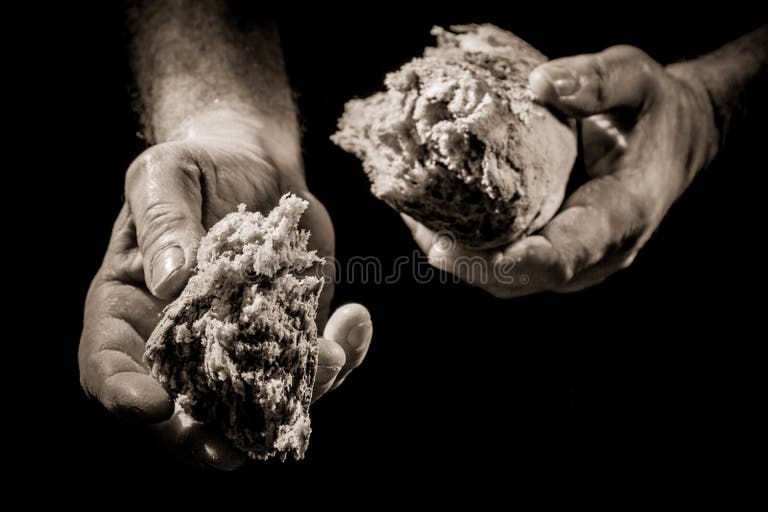 Human Hand Giving a Piece of Bread Stock Photo - Image of loaf, begging ...