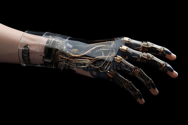Human Hand with a High-tech Artificial Device, AI-generated. Stock ...