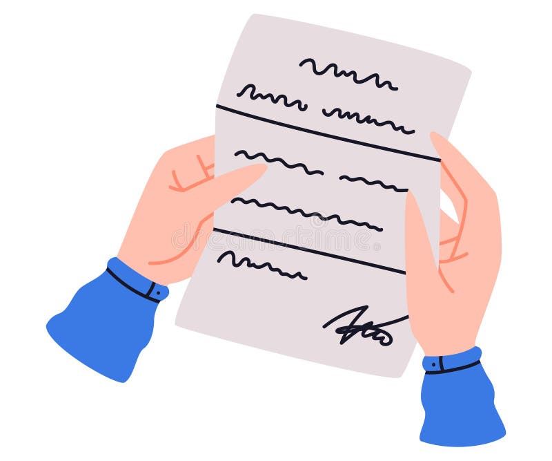 Human Hand Hold Letter Read it Vector Illustration Stock Vector ...