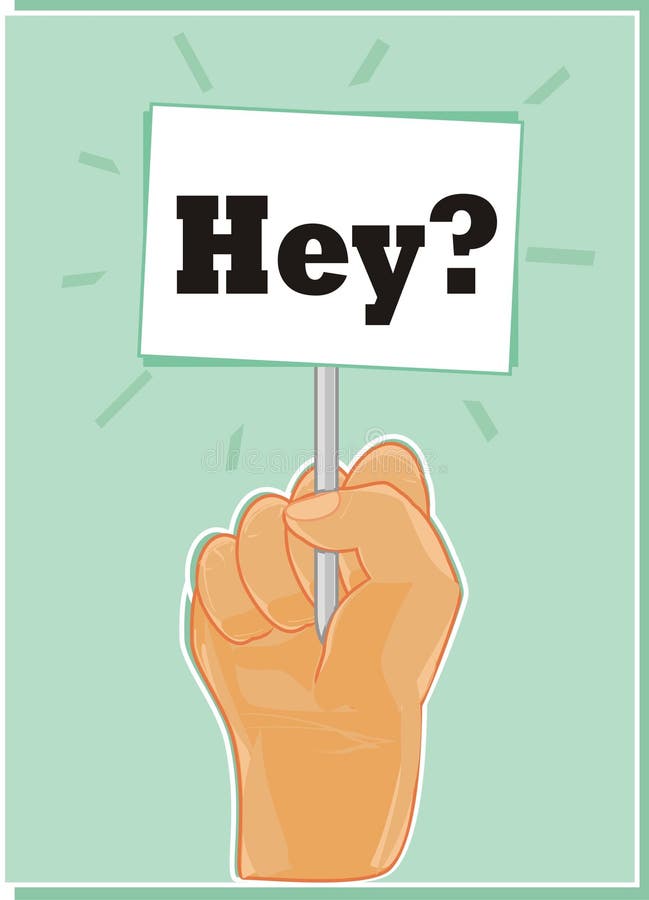 Banner with word hey stock illustration. Illustration of okey - 181065394