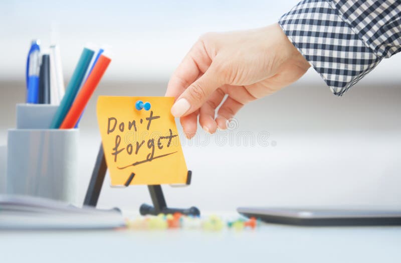 Do Not Forget Text on Adhesive Note Stock Photo - Image of paper ...