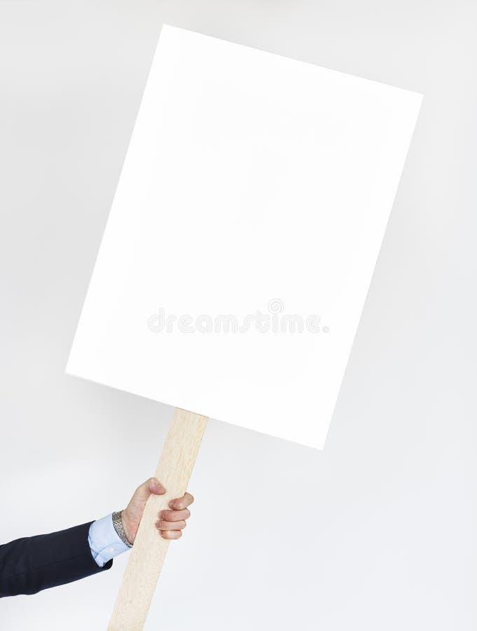 Human Hand Holding Banner Copy Space Concept Stock Image - Image of ...