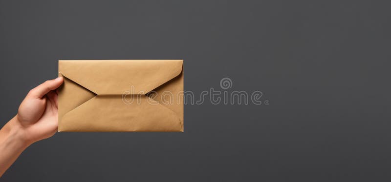 Human Hand Holding Blank Brown Envelope, Mail and Delivery Concept ...