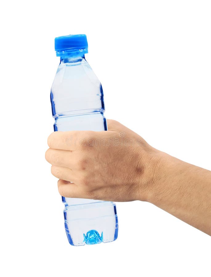 Human Hand Holding a Bottle of Water Isolated Stock Image - Image of ...