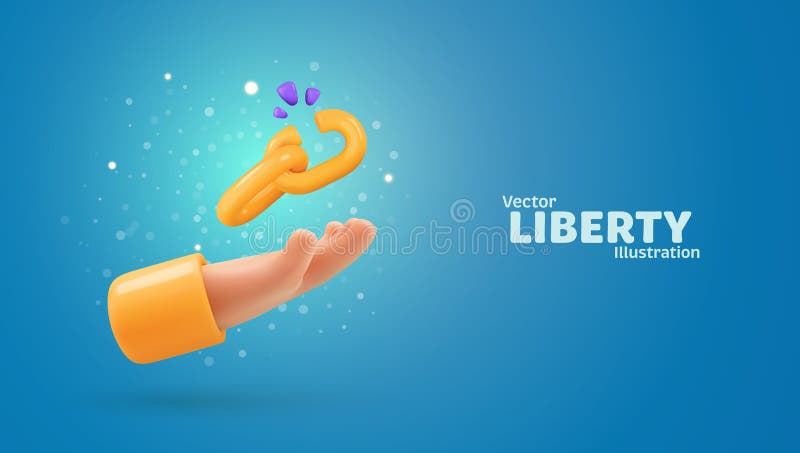 Human Hand Holding Breaking Chain Freedom Liberty Symbol Vector ...
