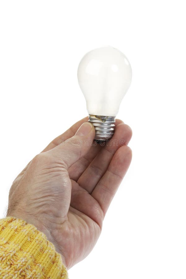 Human hand holding bulb stock image. Image of technical - 50495627