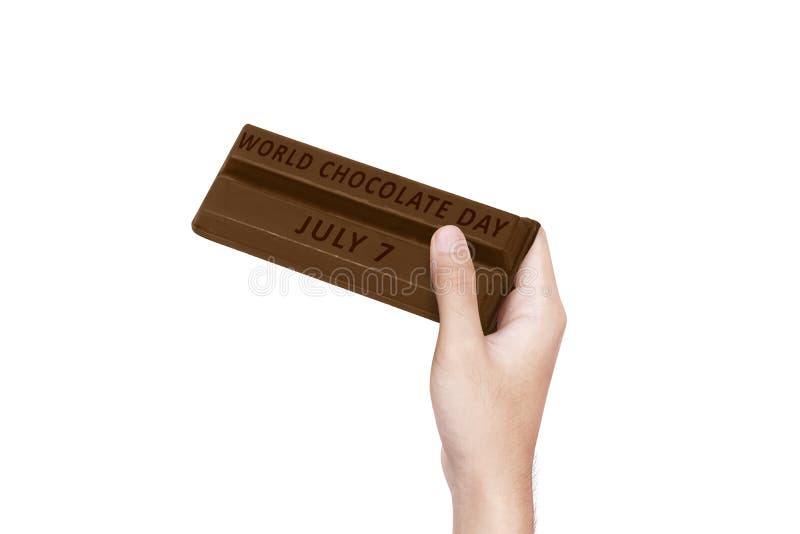 Human Hand Holding the Chocolate Bar with World Chocolate Day 7 July ...