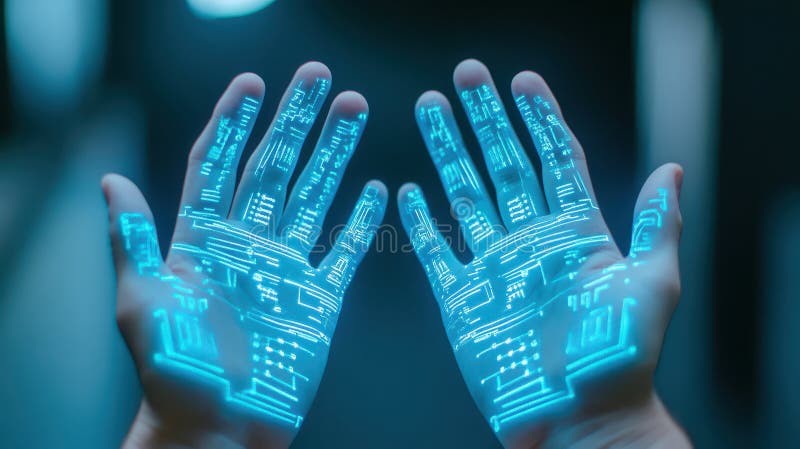 Human Hand Holding Circuit Board, Symbol of Technological Innovation ...
