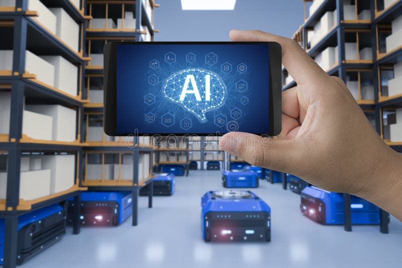 Mobile control ai stock illustration. Illustration of cloud - 123551183