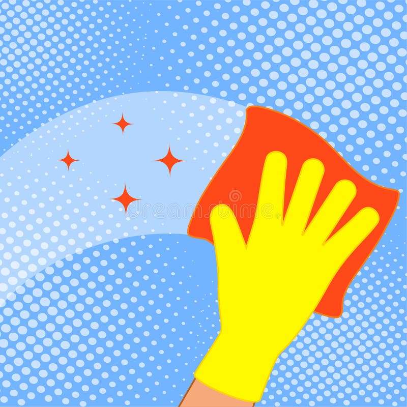 Human Hand Holding Duster. Comic Book Style Stock Vector - Illustration ...