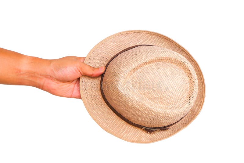 Human hand holding hat stock image. Image of head, panama - 77479577