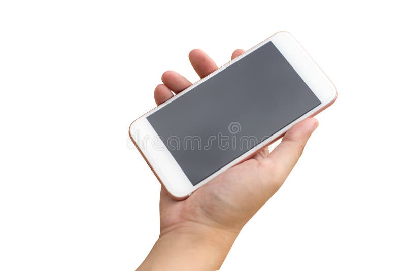 Human Hand Holding Large Screen Mobile Smart Phone. Stock Image - Image ...