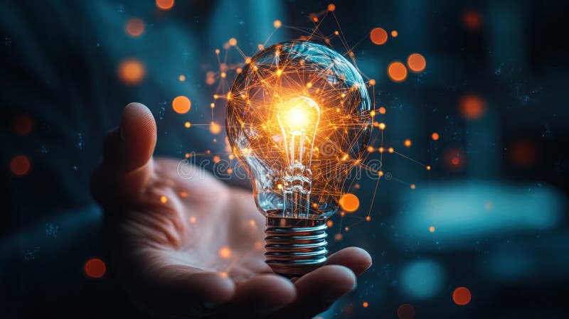 Human Hand Holding a Light Bulb for Innovation and Ideas Stock Image ...