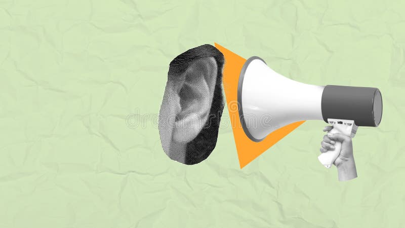A Human Hand Holding the Megaphone To a Human Ear Stock Image - Image ...